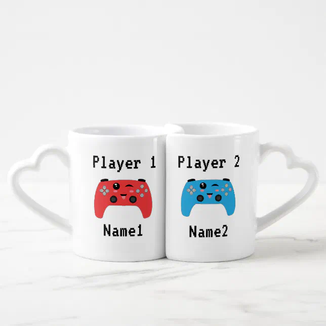 Player 1 & Player 2 Gamer couple Coffee Mug Set | Zazzle