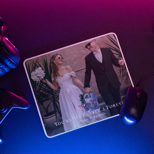 Player 2 Forever | Custom Gamer Couple Photo Mug Mouse Pad | Zazzle