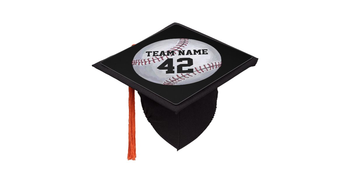 Player and Number Baseball Graduation Cap Topper | Zazzle