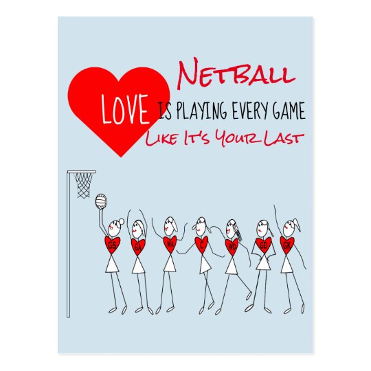 Player Clipart And Motivational Netball Quote Postcard | Zazzle.com