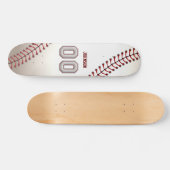 Player Number 00 - Cool Baseball Stitches Skateboard Deck | Zazzle