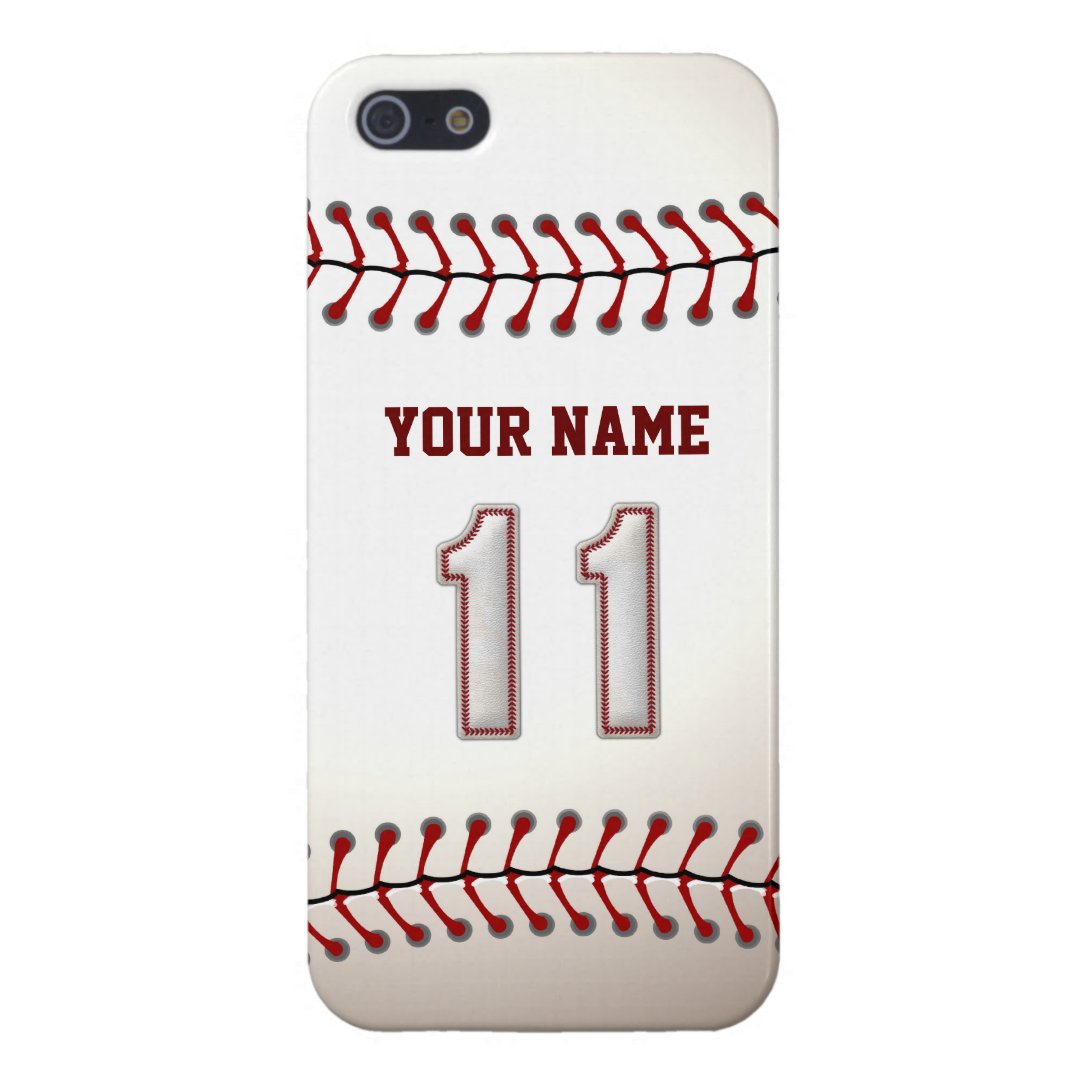 Player Number 11 - Cool Baseball Stitches iPhone Case | Zazzle