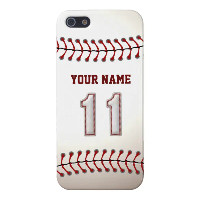 Player Number 11 - Cool Baseball Stitches iPhone Case | Zazzle