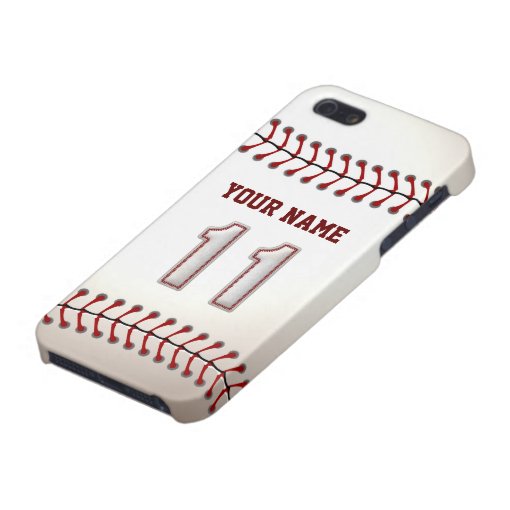 Player Number 11 - Cool Baseball Stitches iPhone Case | Zazzle
