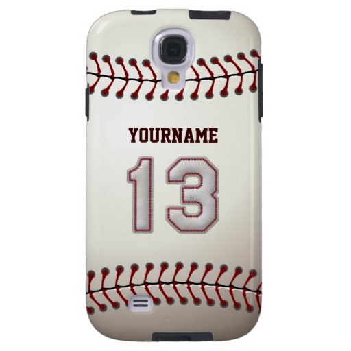 Player Number 13 - Cool Baseball Stitches Look Galaxy S4 Case | Zazzle