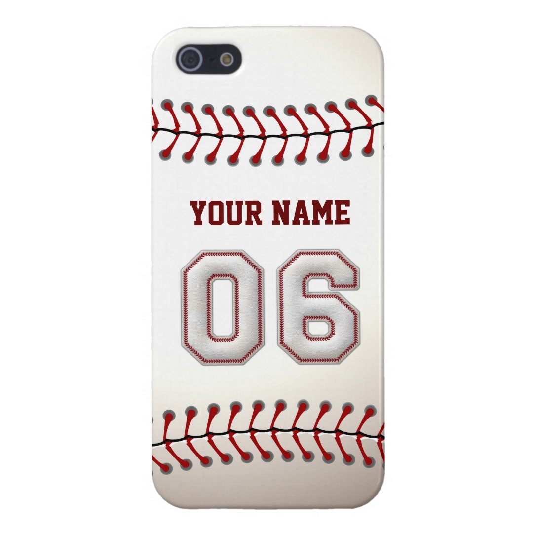 Player Number 6 - Cool Baseball Stitches iPhone Case | Zazzle