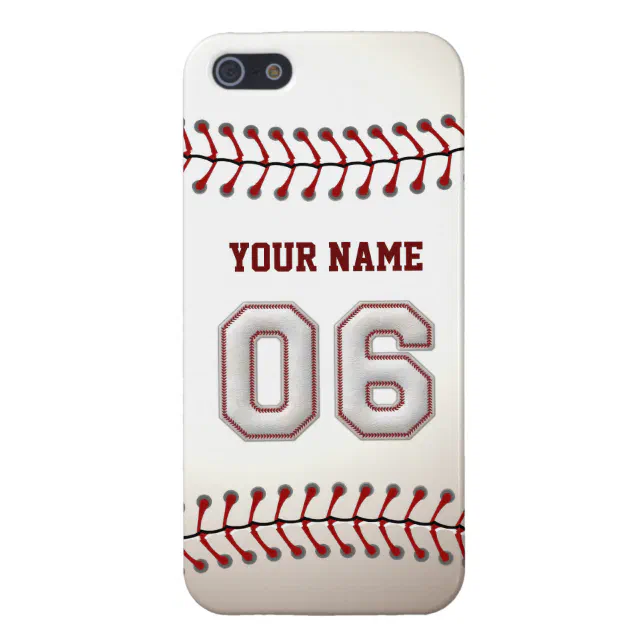 Player Number 6 - Cool Baseball Stitches iPhone Case | Zazzle