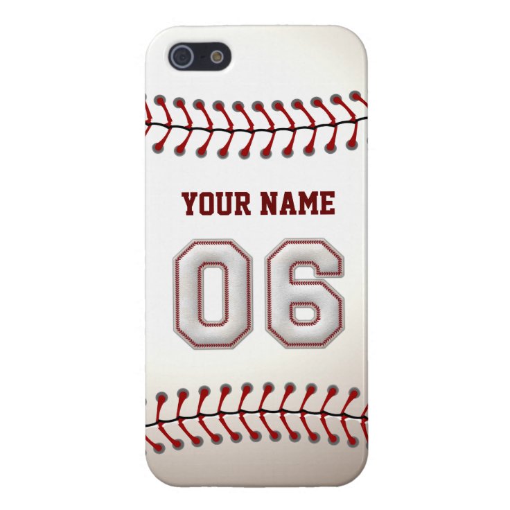 Player Number 6 - Cool Baseball Stitches iPhone Case | Zazzle