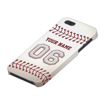 Player Number 6 - Cool Baseball Stitches iPhone Case | Zazzle