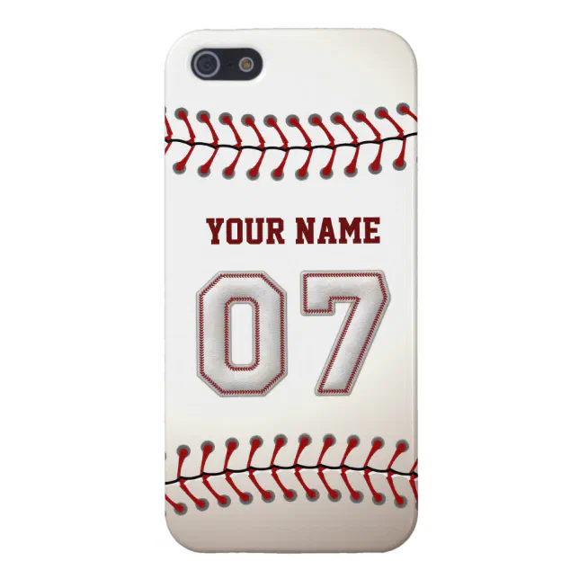 Player Number 7 - Cool Baseball Stitches iPhone Case | Zazzle