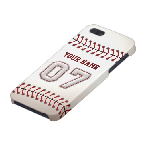 Player Number 7 - Cool Baseball Stitches iPhone Case | Zazzle