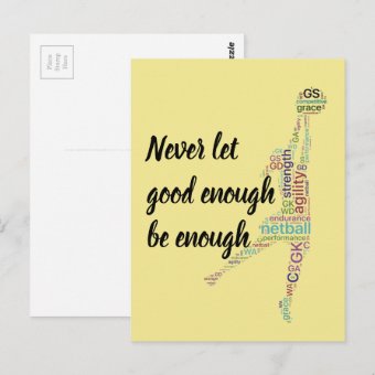 Player Positions Motivational Netball Quote Postcard | Zazzle