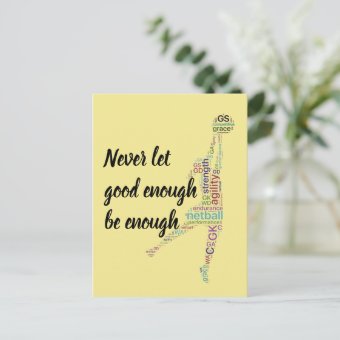 Player Positions Motivational Netball Quote Postcard | Zazzle