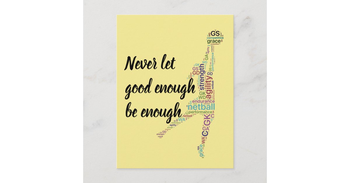 Player Positions Motivational Netball Quote Postcard | Zazzle