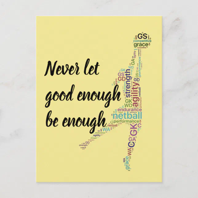 Player Positions Motivational Netball Quote Postcard | Zazzle