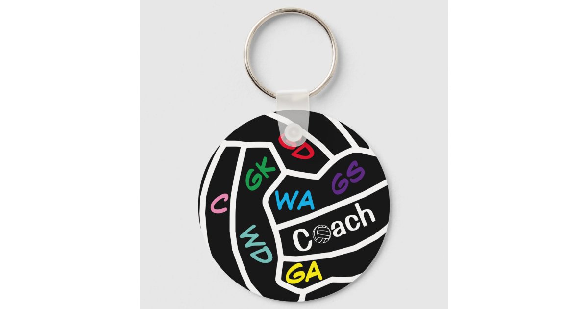Player Positions Netball Coach Keychain | Zazzle