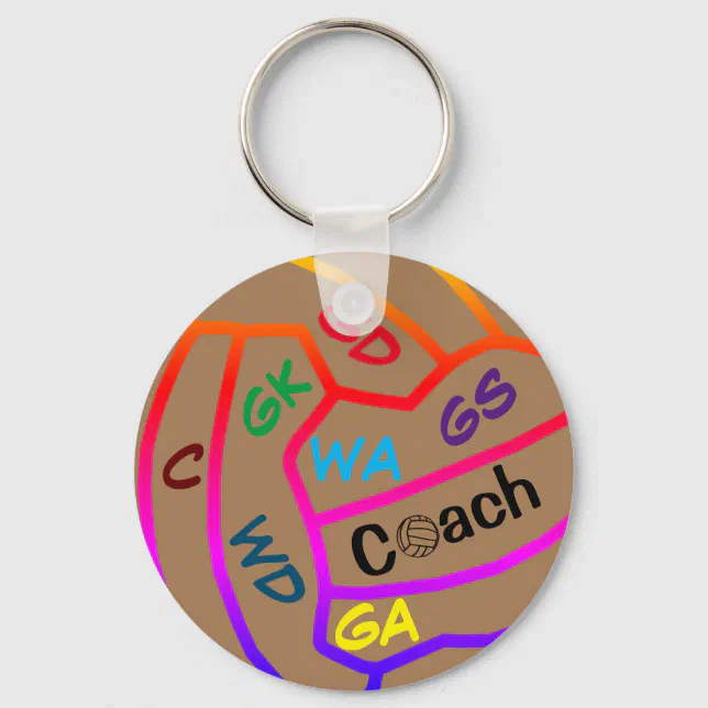 Player Positions Netball Coach Keyring | Zazzle