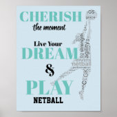 Player Themed Motivational Netball Quote Poster | Zazzle