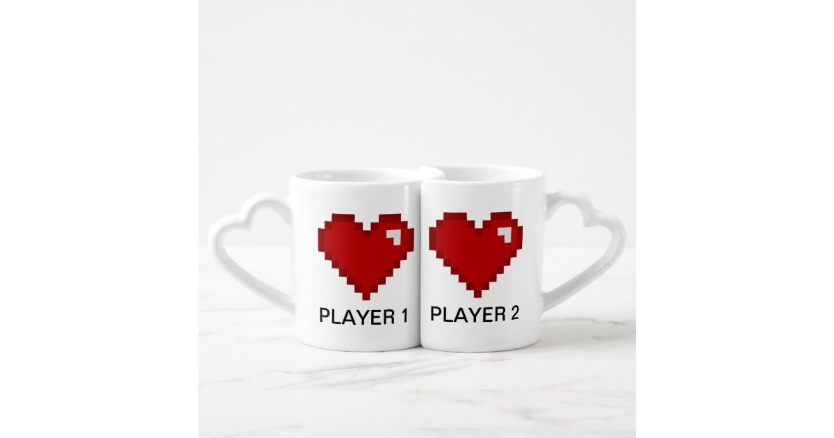 Players 1 and Player 2 Geek Gamer Coffee Mug Set | Zazzle
