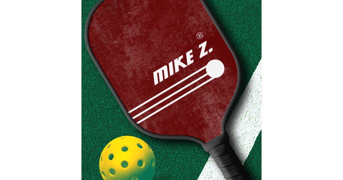 Player's Name on Aged Red Pickleball Paddle | Zazzle