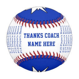 Players, Team, Coach Names Personalized Baseball | Zazzle