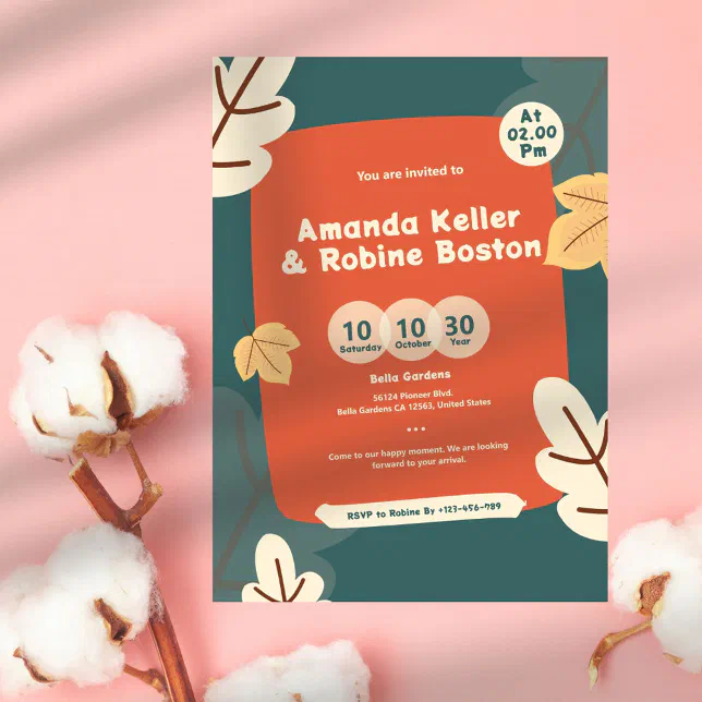 Playful Autumn Wedding Invitation | Zazzle