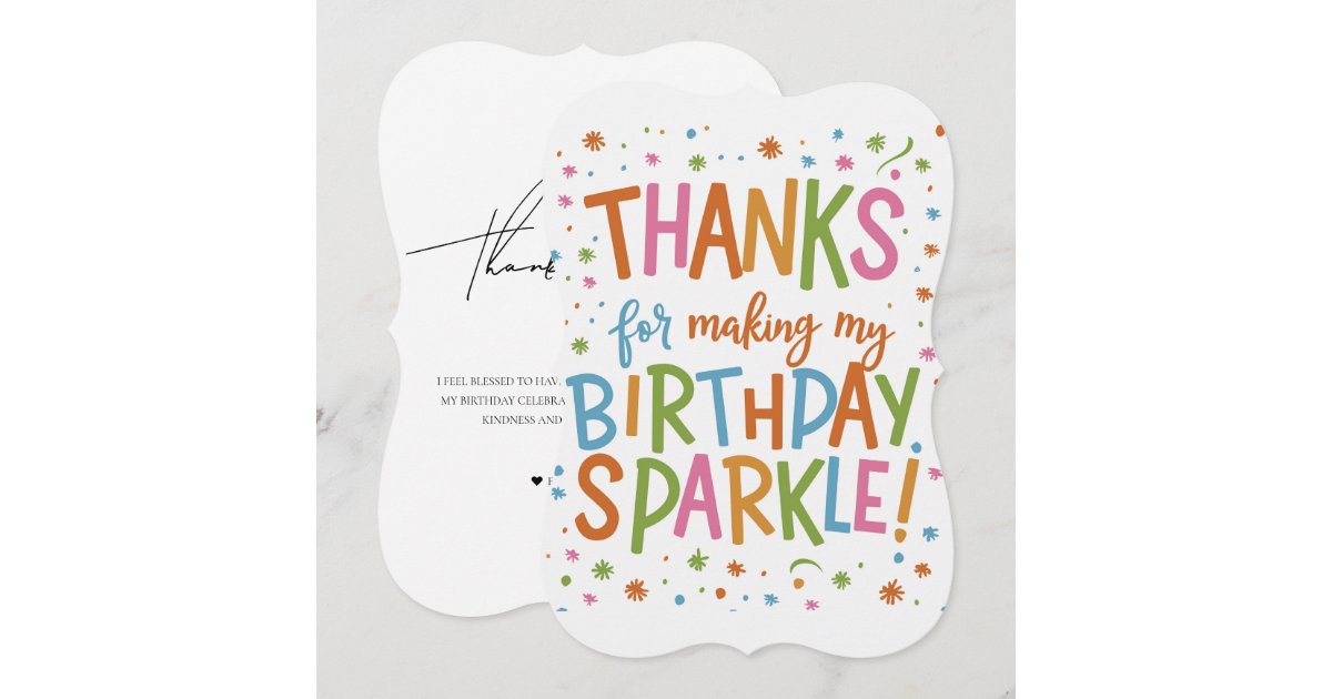 Playful Birthday Thank You Card | Zazzle