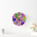 Playful Clock Design, Dots on Dots | Zazzle