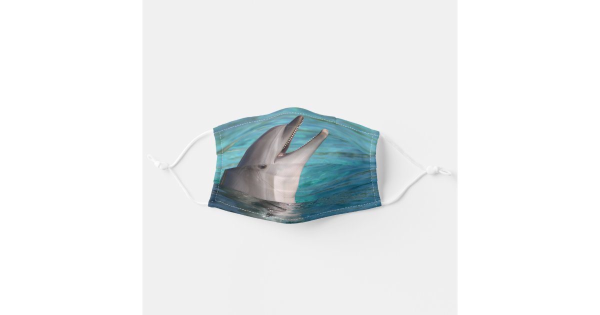 Playful Common Bottlenose Dolphin Adult Cloth Face Mask | Zazzle