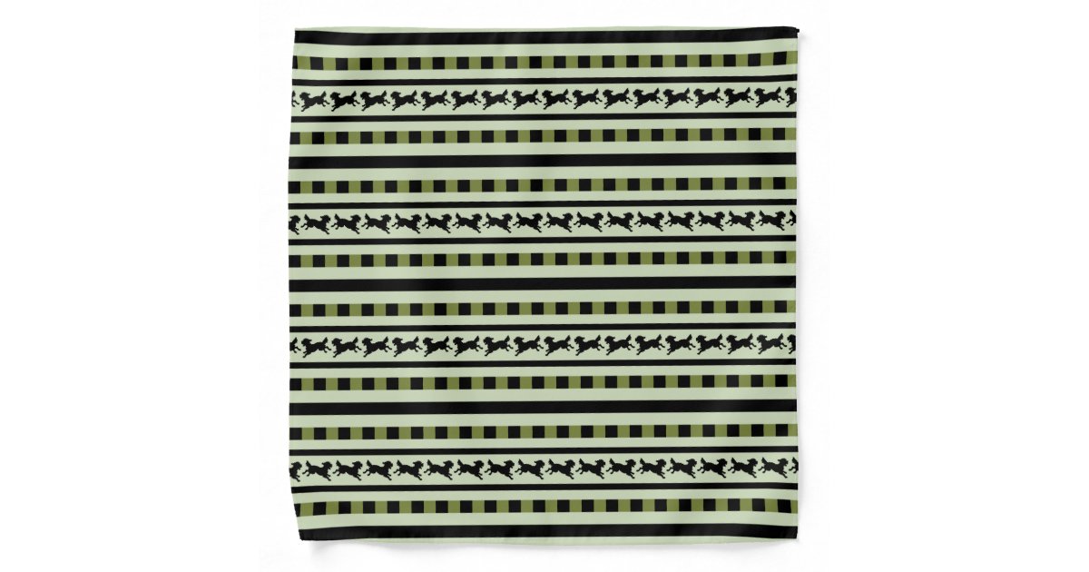 Playful Dog Stripe Pattern Bandana | Zazzle