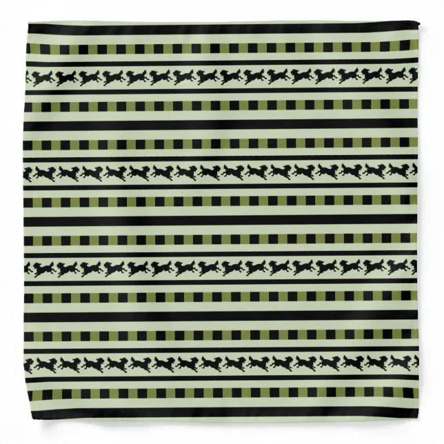 Playful Dog Stripe Pattern Bandana | Zazzle
