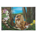 Playful Fantasy Cavalier Spaniel Fairy Sprite Cloth Placemat | Zazzle