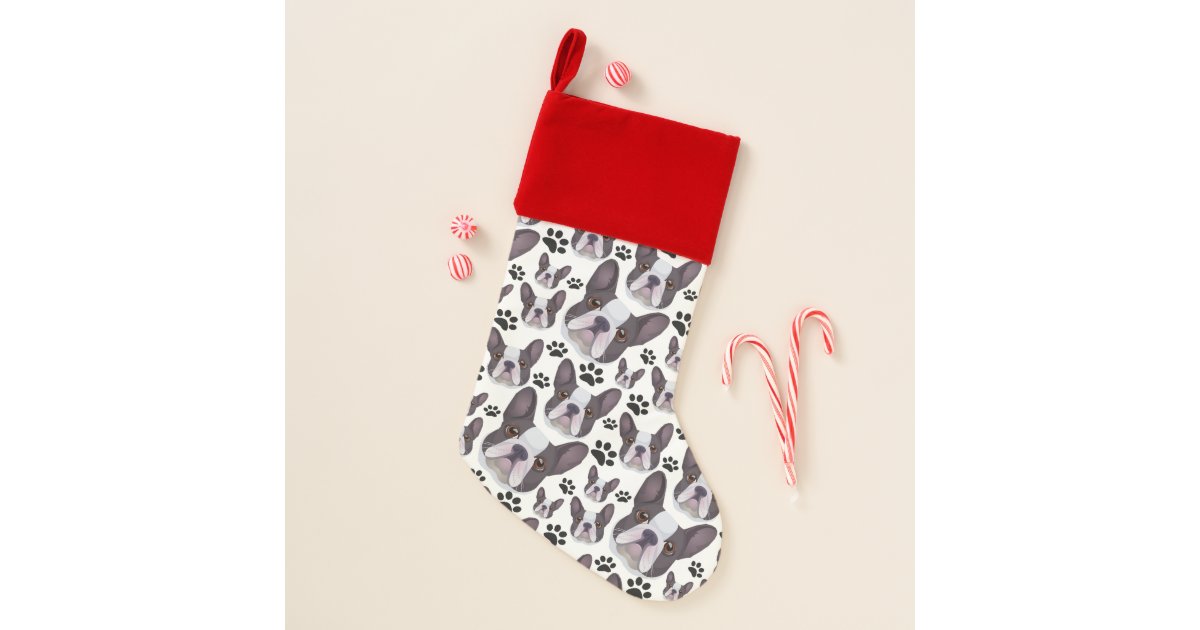 Playful Frenchie French Bulldog Pet Puppy Dog Christmas Stocking | Zazzle