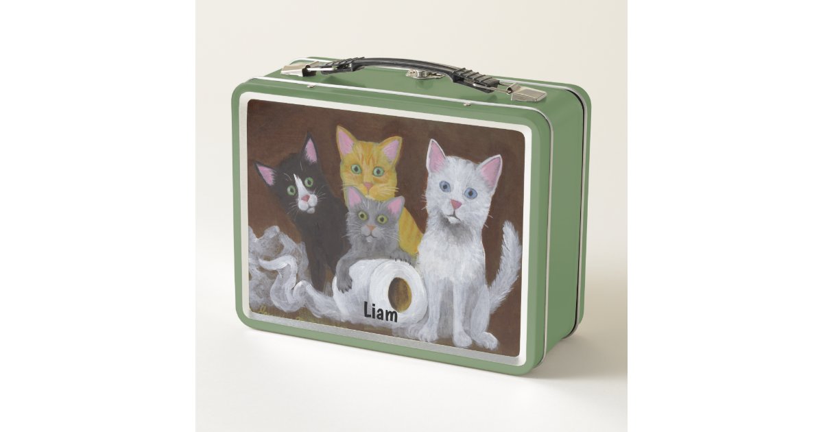 Playful Kittens Metal Lunch Box | Zazzle