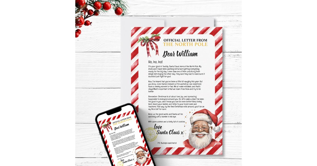 Playful Personalized Naughty Letter From Santa Fun Invitation | Zazzle