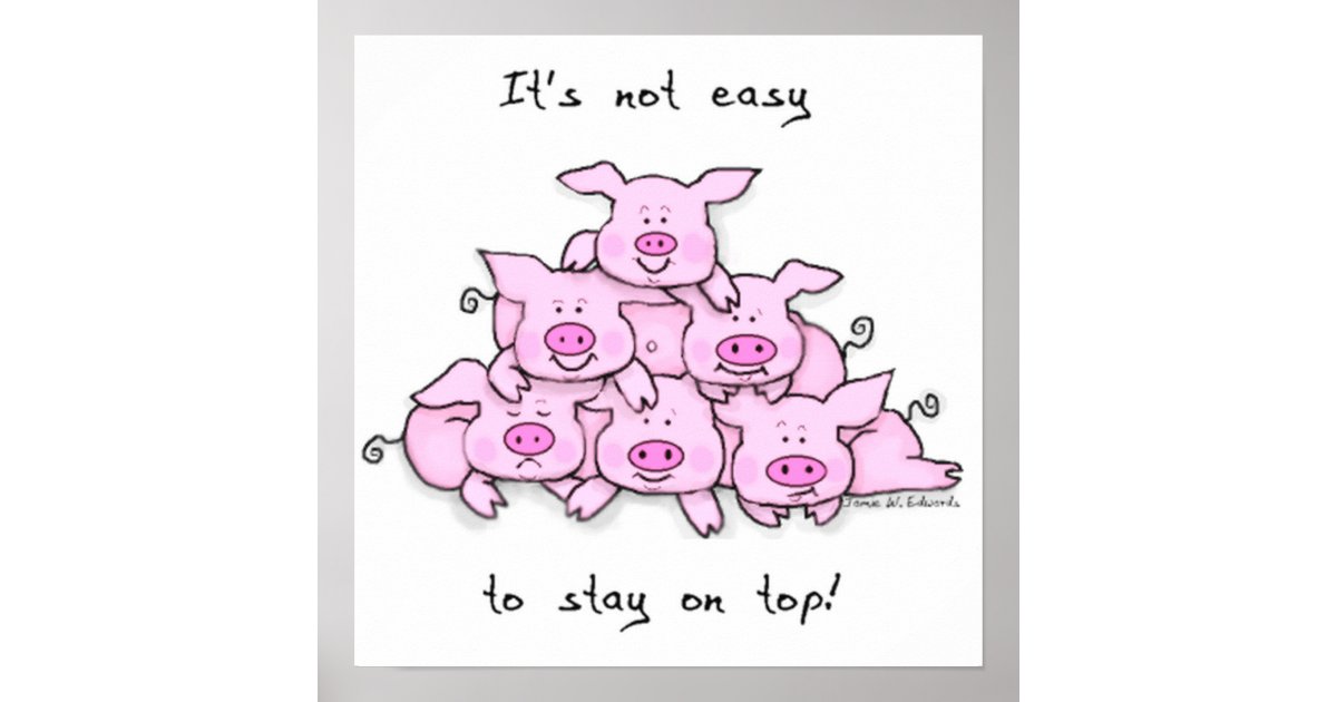 Playful Pigs Pyramid Poster | Zazzle