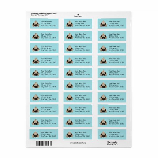 Playful Pug Puppy Return Address Labels | Zazzle