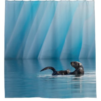 Playful Sea Otter Shower Curtain | Zazzle