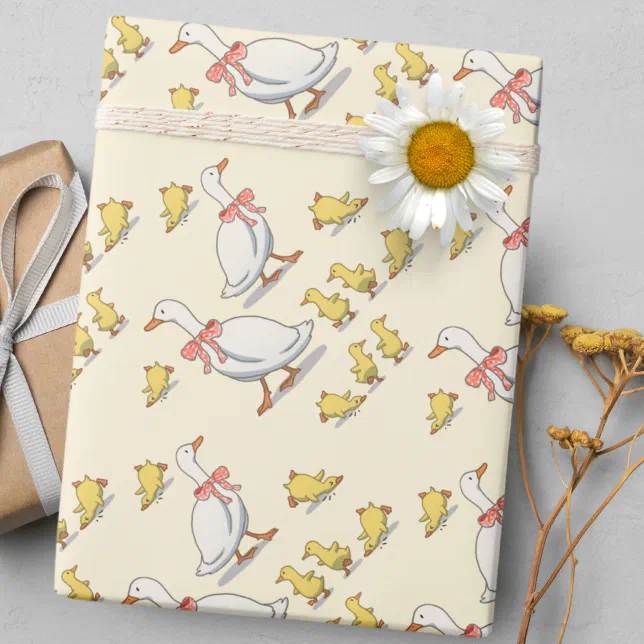 Playful Yellow Ducky New Baby Celebration Wrapping Paper | Zazzle