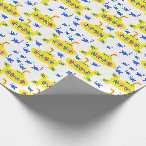 Playful Yellow Submarines Wrapping Paper | Zazzle