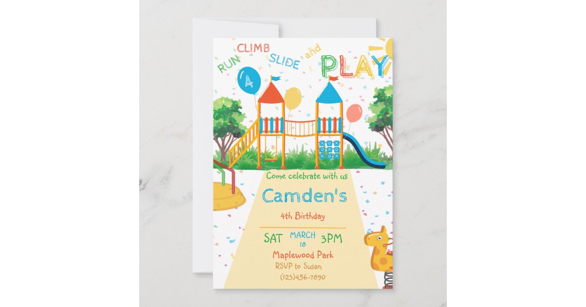 Playground Birthday Invitation | Zazzle