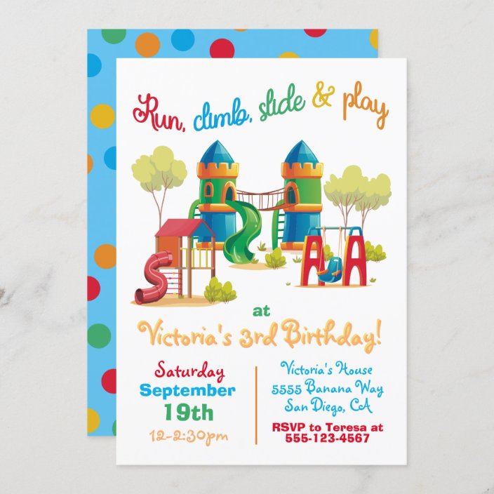 Playground Birthday Party Invitation | Zazzle.com