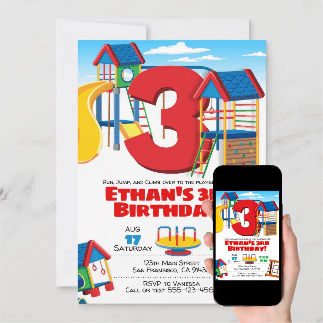 Playground party, Playground birthday Invite | Zazzle