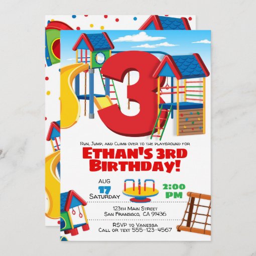 Playground party, Playground birthday Invite | Zazzle