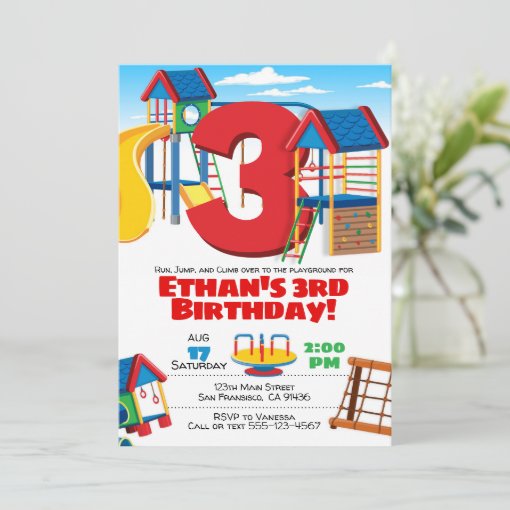 Playground party, Playground birthday Invite | Zazzle