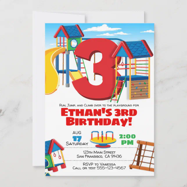 Playground party, Playground birthday Invite | Zazzle
