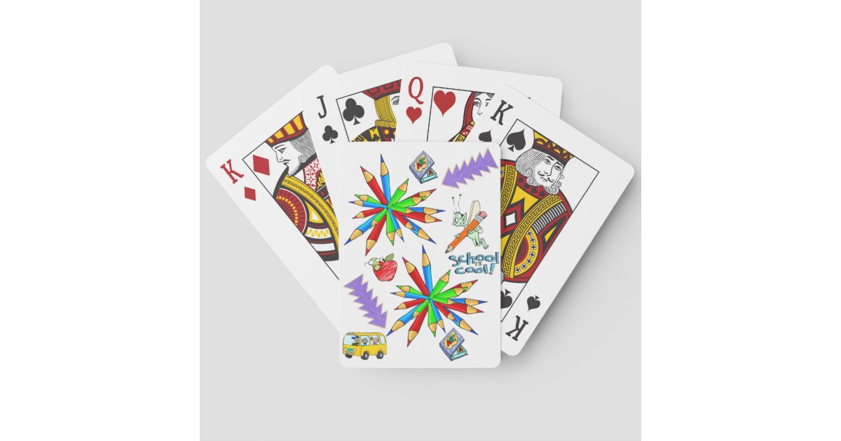 Playing Card Deck Back to School is Cool | Zazzle