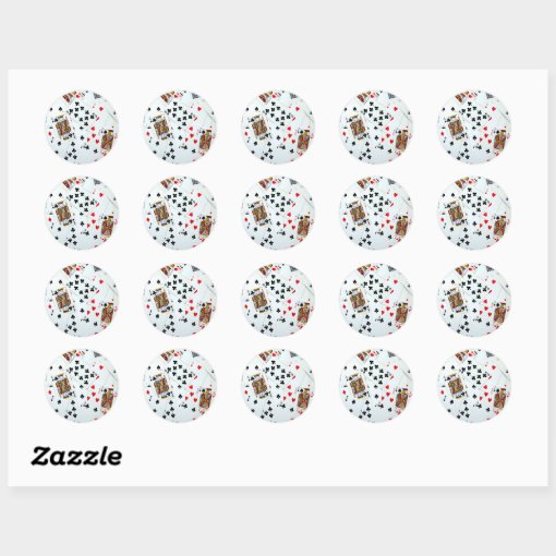 Playing Card games Classic Round Sticker | Zazzle