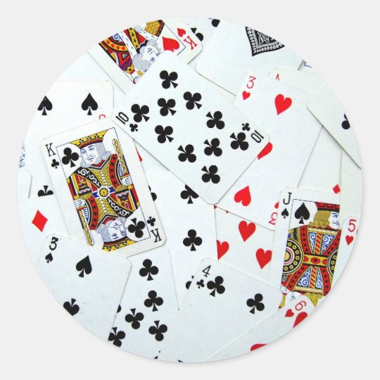 Playing Card games Classic Round Sticker | Zazzle.com