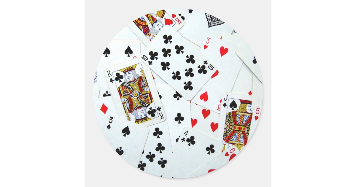 Playing Card games Classic Round Sticker | Zazzle